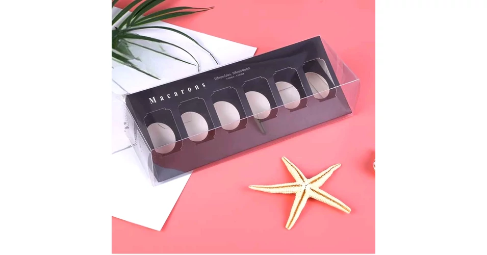 Macaron doboz fekete – elegáns és praktikus tárolás 6 darab macaronhoz