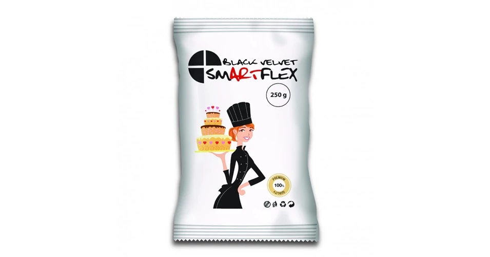 Smartflex Velvet Fekete Fondant – Vanília Ízesítéssel, 250 g - Süss ...